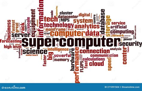 supercomputer word cloud stock vector illustration of great 271091504