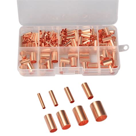 구리 연결 파이프 와이어 조인트 230 개250 개 소형 구리 튜브 중간 조인트 직접 연결 압력 파이프 모듬 키트단말기 Aliexpress