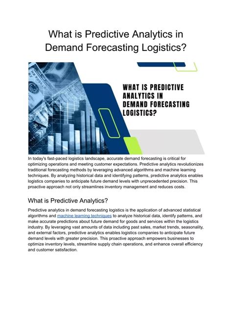 Ppt Why Should Logistics Companies Invest In Predictive Analytics For