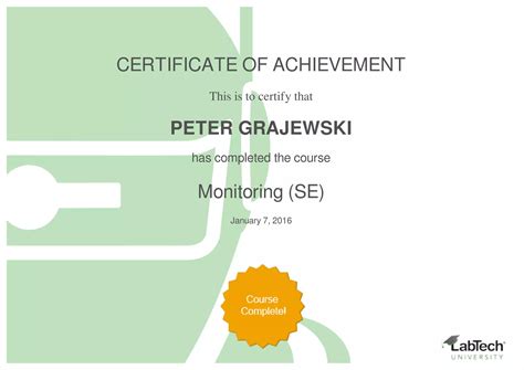 Monitoring Certificate Pdf