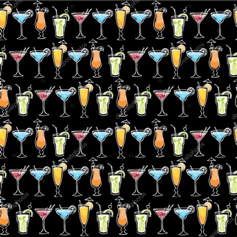 Cocktail Drinks Pattern — Stock Vector © Omw 48662243