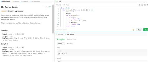 Solving Leetcode Problem 55 Jump Game Sannapaneni Sai Posted On The Topic Linkedin
