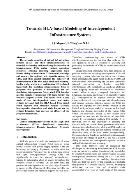 Pdf Towards Hla Based Modeling Of Interdependent Infrastructure Systems