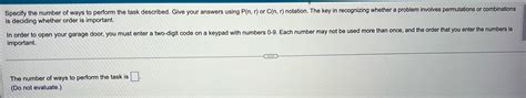 Answered Specify The Number Of Ways To Perform The Task Described