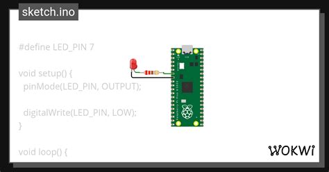LED Raspberry Pi Pico Blink Wokwi ESP STM Arduino Simulator