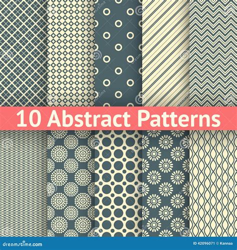 Abstract Vintage Vector Seamless Patterns Tiling Stock Vector