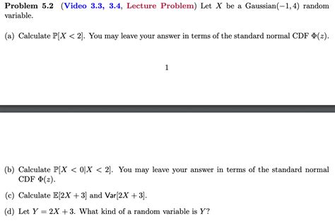 solved problem 5 2 video 3 3 3 4 lecture problem let x