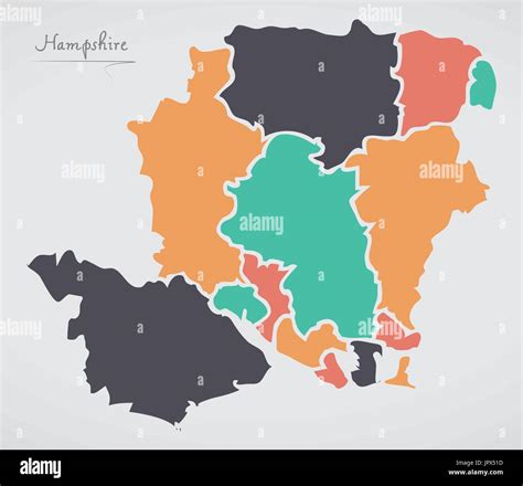 Map Of Hampshire Uk Stock Vector Images Alamy
