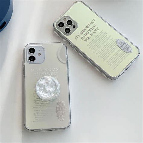 무드 베이지 레터링 디자인 글로시미러 폰케이스 감도 깊은 취향 셀렉트샵 29cm