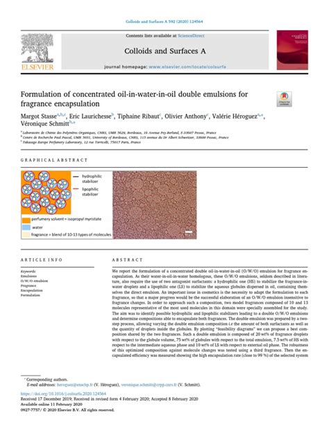 Double Emulsions Pdf Emulsion Surfactant