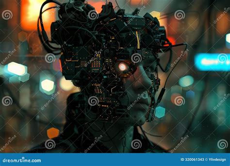 Cybernetic Future Portrait Of An Advanced Android Stock Image Image