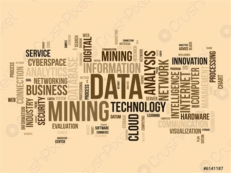 Word Cloud Background Concept For Data Mining Internet Technology Database Stock Vector