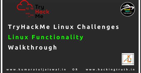 Tryhackme Linux Challenges Linux Functionality Walkthrough Hacking