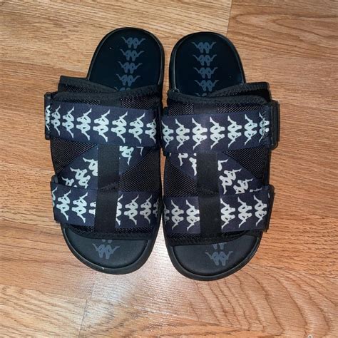 Kappa Slides Black Depop