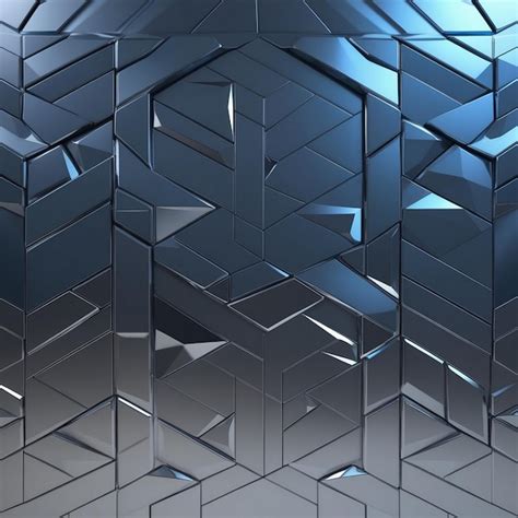 Futuristic Geometric Abstract Design With Metallic Finish Premium Ai Generated Image