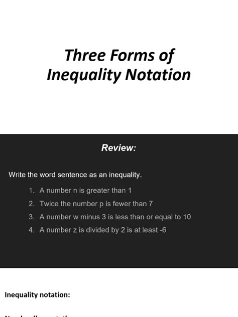 Three Forms Of Inequality Notation Pdf