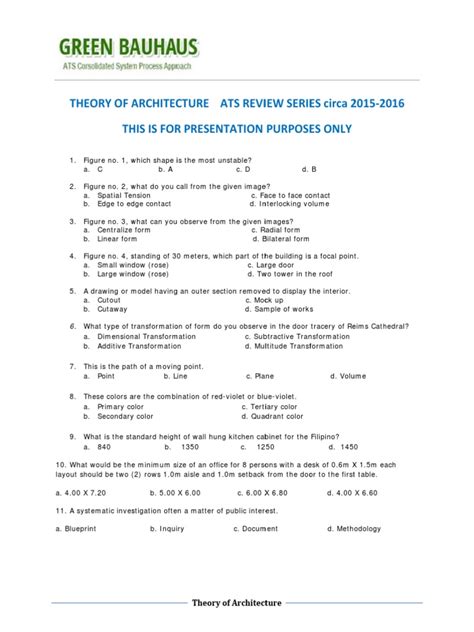Collective Past Board Exam Questionnaire Theory Of Architecture Pdf Architectural Design
