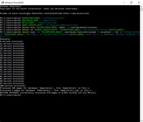 Resturar Backup De Base De Datos SQL Server 2019 En Contenedor De