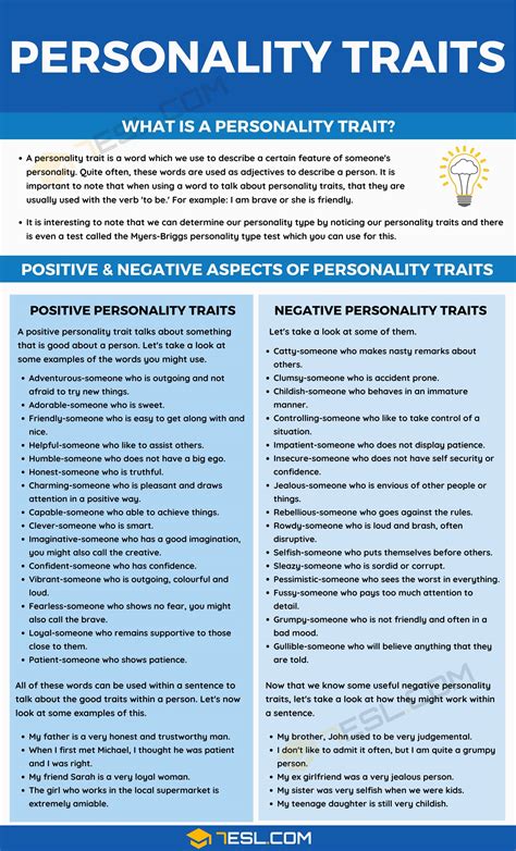 positive character traits character traits list menta