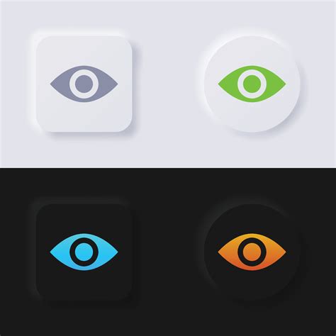 eye open symbol button icon set multicolor neumorphism button soft ui