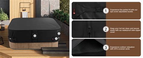 Ibirdie Outdoor Waterproof And Weatherproof Hot Tub Cover 95 X 95 Inch