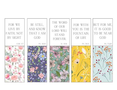 Christian Bookmarks Bible Verse Bookmarks Scripture Bookmarks