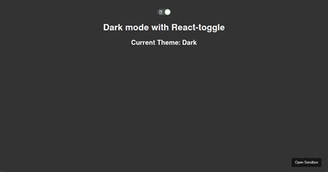 Dark Mode With React Toggle Codesandbox