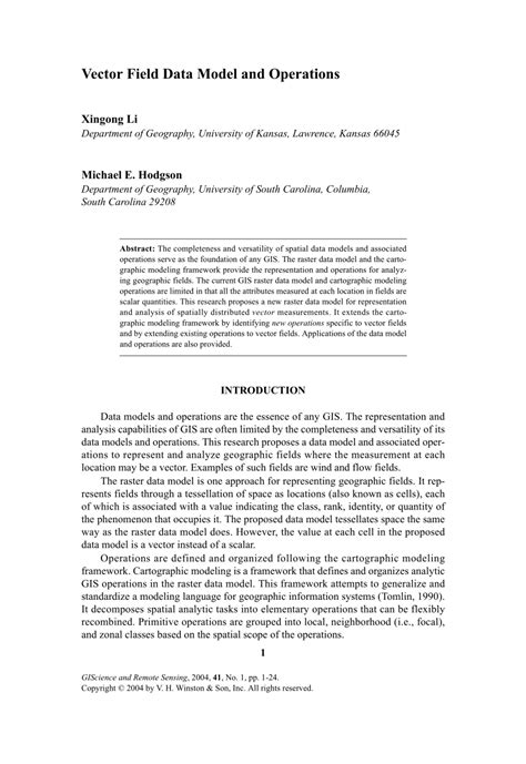 PDF Vector Field Data Model And Operations