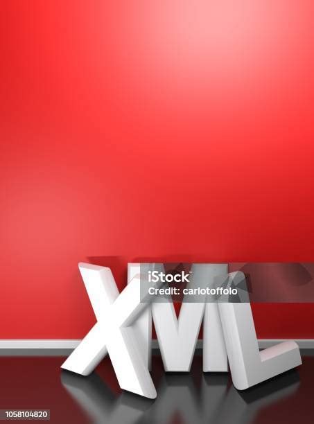 빨간 벽책 표지3d 렌더링에 Xml 흰색 3d 쓰기 Xml에 대한 스톡 사진 및 기타 이미지 Xml 3차원 형태