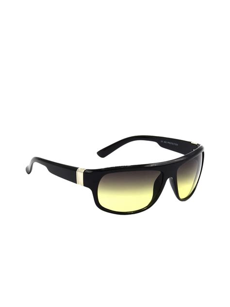 Buy Hrinkar Unisex Yellow Lens And Black Sports Sunglasses With Uv