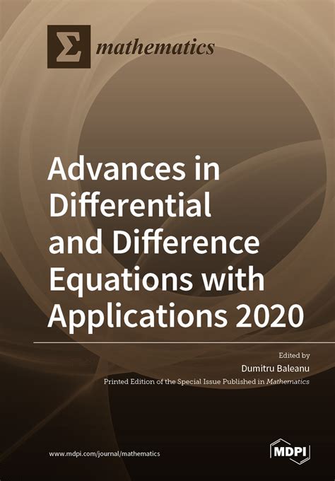 Advances In Differential And Difference Equations With Applications