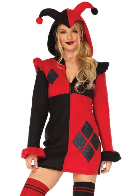 Cozy Harlequin Halloween Fancy Dress Red Costume Harlequin Costume
