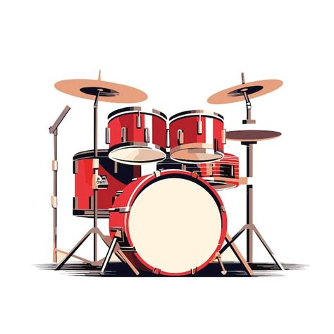 Premium Vector Drum Set Music Tools Flat Vector