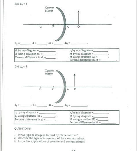 Solved Convex Mirror Task 14 G Do R Convex Mirror D By Chegg Com