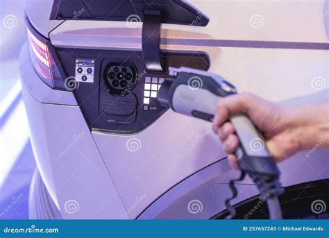 Manila Philippines A Man Demonstrates How To Charge An Ionic 5 With A Ccs Plug At The