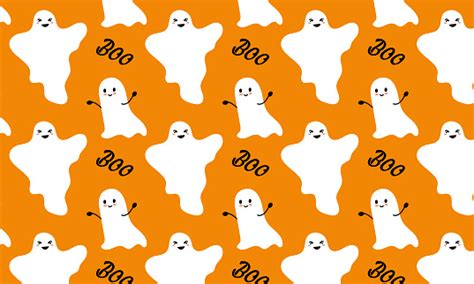 할로윈 배경 와 귀여운 유령 완벽한 패턴 벡터 일러스트 레이 션 10월에 대한 스톡 벡터 아트 및 기타 이미지 10월 가을
