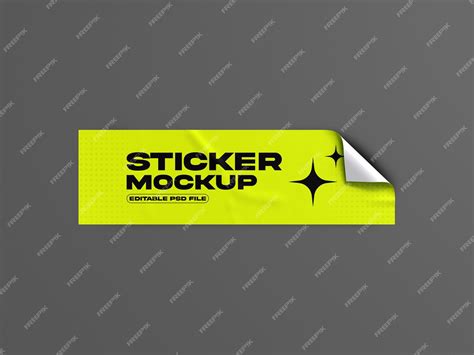 Premium Psd Rectangular Sticker Mockup