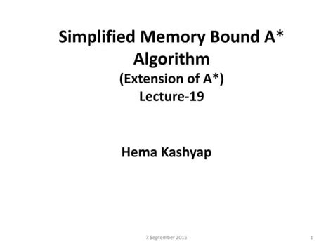 Lecture 19 Sma Star Algorithm Pptx
