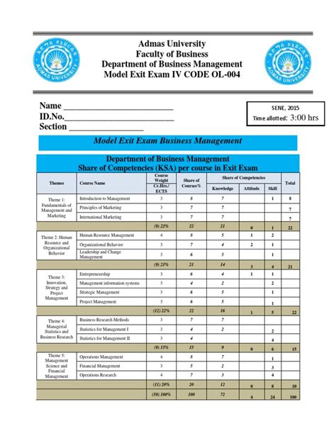Oly Bmgt L Exit Exam Pdf Strategic Management Sampling Statistics