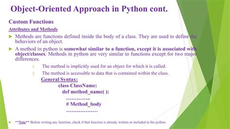 Object Oriented Approach In Python Programming Ppt