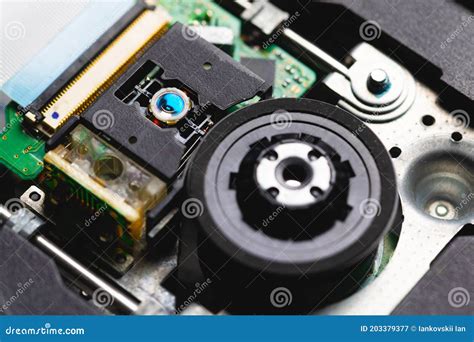 Close Up Of A Laser Lens For Reading And Writing Dvd Roma Cd Drive