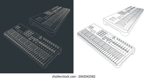 Stylized Vector Illustration Midi Controller Keyboard Stock Vector Royalty Free 2042042582