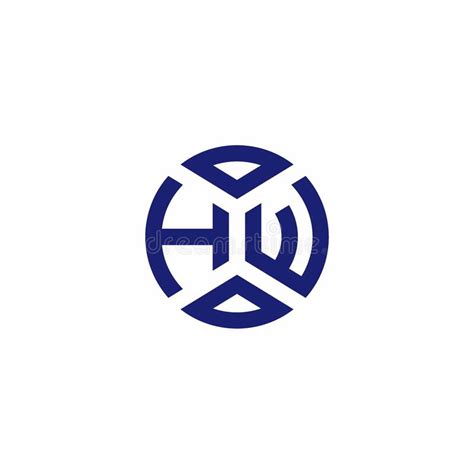 Hw Monogram Logo With Abstract Shapes In Modern Style Stock Vector