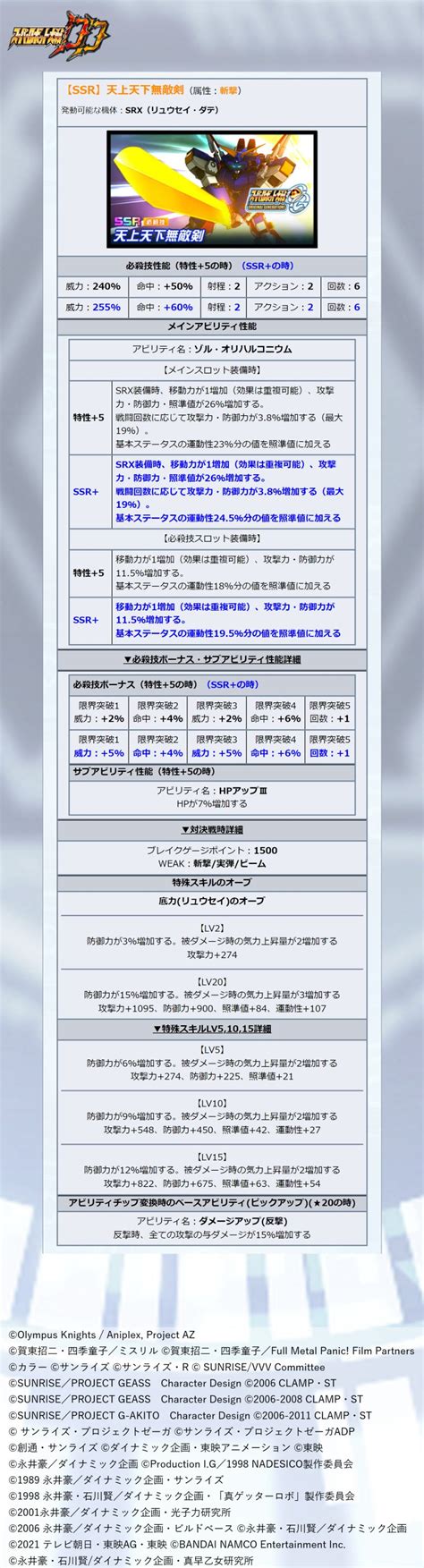 スーパーロボット大戦dd公式 On Twitter 【新規ガシャ開催！ 2 2 】 また、『4ステップアップガシャ 悪を断つ剣 』から「斬艦刀・雷光斬り」「浜辺の悪を断つ剣」が出現した際は