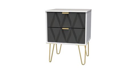 Diamond 2 Drawer Locker Graphite Front Carcass Colour Choice Furniture Plus