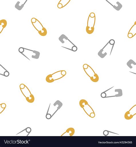 Seamless Pattern With Safety Pins Royalty Free Vector Image