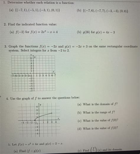 solved 1 determine whether each relation is a function a