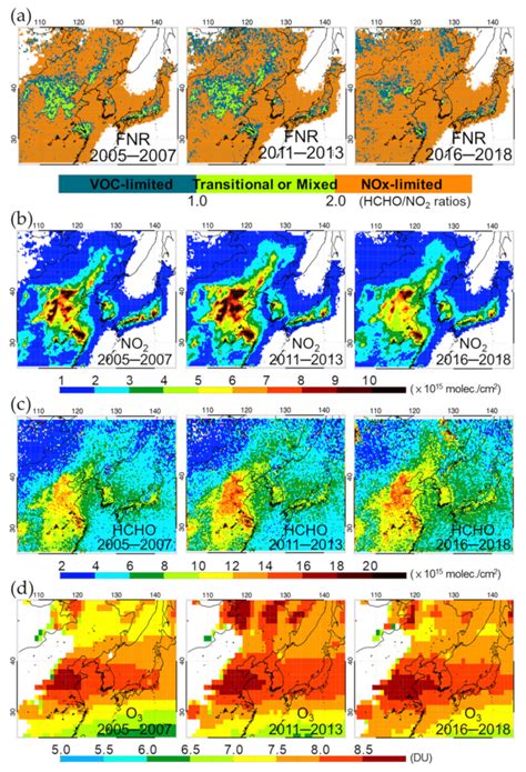 Space Borne Spatiotemporal Distributions Of The A Hcho To No2 Ratio Download Scientific