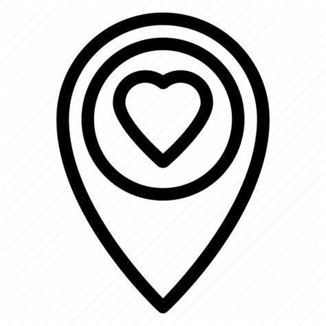 Gps Heart Location Map Navigation Place Pointer Icon