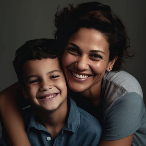 Retrato Familiar De Madre E Hijo Foto Premium